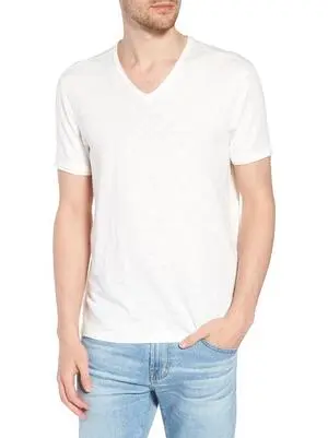 John Varvatos Slim Fit Slub Jersey V-neck T-shirt - Salt
