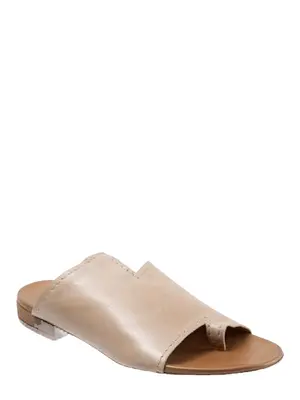 BUENO Bueno Tulla Leather Slide Sandal Beige Leather