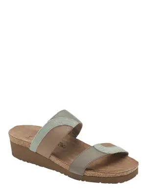Naot Naot Frankie Slide Sandal Teal/ Gray/khaki Patina