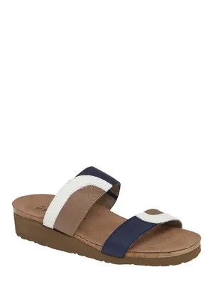 Naot Naot Frankie Slide Sandal White/blue/khaki Leather
