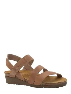 Naot Naot Kayla Wedge Sandal Latte Brown Leather