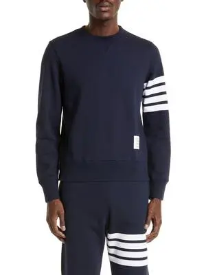 Thom Browne Striped Sleeve Sweatshirt - Navy/optic White
