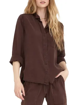 Bella Dahl Bella Dahl Shirttail Button-Up Shirt Coffee Bean