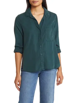 Bella Dahl Bella Dahl Shirttail Button-Up Shirt Jade Night
