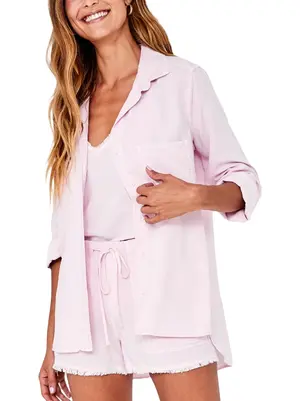 Bella Dahl Bella Dahl Shirttail Button-Up Shirt Rose Petal