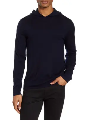 Vince Wool And Cashmere Pullover Hoodie Coastal