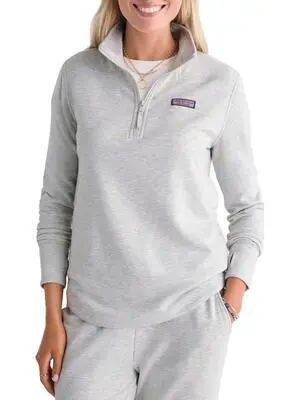 Vineyard Vines Dreamcloth Relaxed Half Zip Sweatshirt - Grey Heather