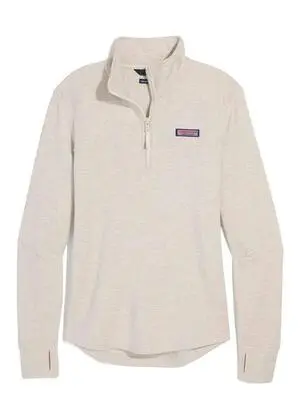 Vineyard Vines Dreamcloth Relaxed Half Zip Sweatshirt - Marshmallow Heather