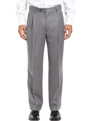 BERLE Berle Lightweight Flannel Pleated Trousers
