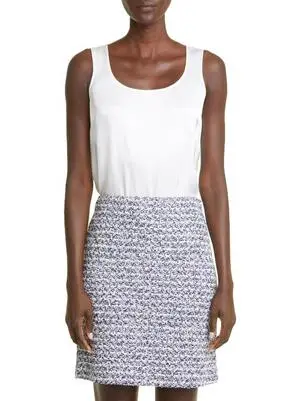 ST. JOHN Collection Liquid Satin Round Neck Shell