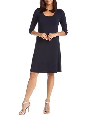 Karen Kane A-line Jersey Dress - Navy
