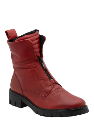 ARA Ara Deon Leather Bootie Red