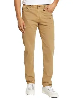 Ag Tellis Sueded Stretch Sateen Slim Leg Pants Porter Tan