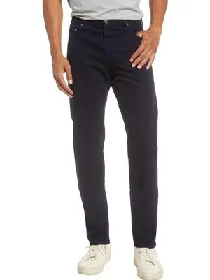 Ag Tellis Sueded Stretch Sateen Slim Leg Pants Rich Navy