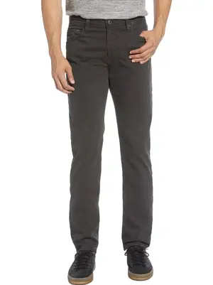 Ag Tellis Sueded Stretch Sateen Slim Leg Pants Shark Grey
