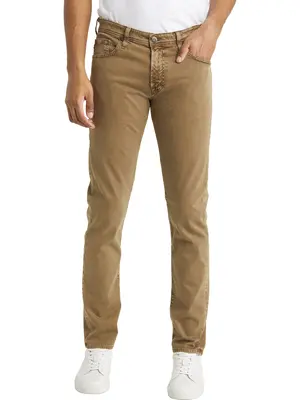 Ag Tellis Sueded Stretch Sateen Slim Leg Pants Sulfur Shady Moss