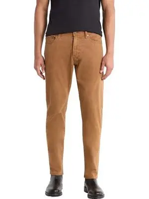 Ag Tellis Sueded Stretch Sateen Slim Leg Pants Sulfur Worn Brass