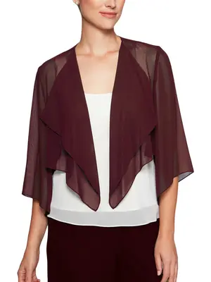 Alex Evenings Alex Evenings Hanky Bolero Cardigan Fig