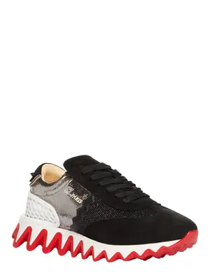 CHRISTIAN LOUBOUTIN Christian Louboutin Loubishark Low Top Sneaker Black/ Silver