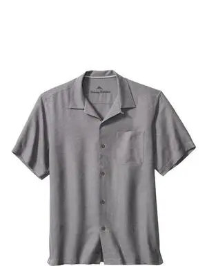 Tommy Bahama Tropic Isle Short Sleeve Button-up Silk Camp Shirt - Shadow
