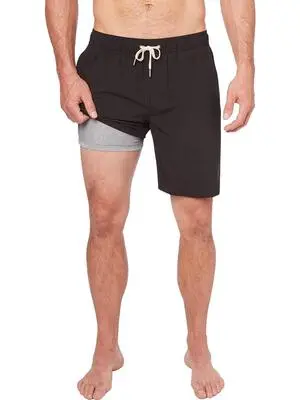 FAIR HARBOR Anchor Swim Trunks Black