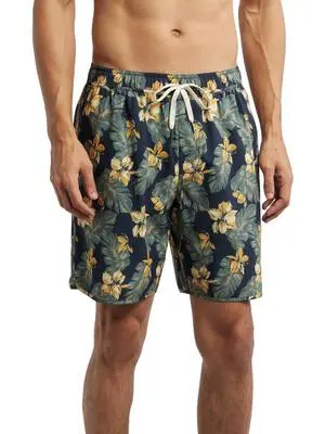 FAIR HARBOR Anchor Swim Trunks Olive Tropical