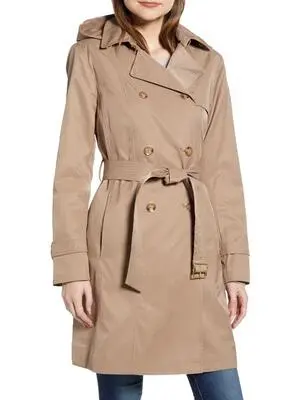Cole Haan Hooded Trench Coat - Dune