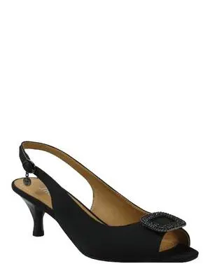 J. Reneé Madeleina Slingback Sandal - Black Satin