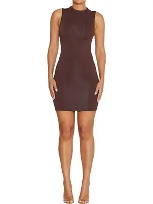 Naked Wardrobe Nw Sleeveless Minidress - Chocolate