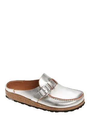 BIRKENSTOCK Birkenstock Buckley Clog Metallic Silver Leather