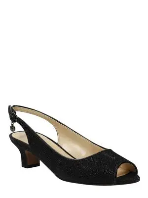 J. Reneé Jenvey Slingback Sandal - Black Fabric
