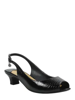 J. Reneé J. Reneé Jenvey Slingback Sandal Black Lizard Print