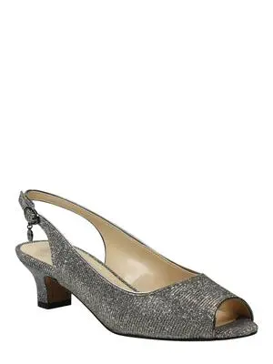 J. Reneé Jenvey Slingback Sandal - Pewter Fabric