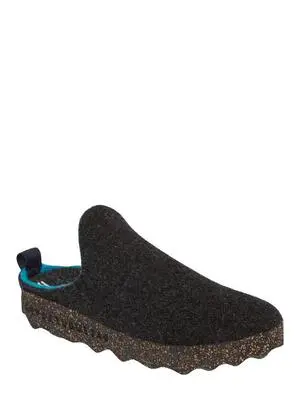 Fly London Come Sneaker Mule - Anthracite Tweed Fabric