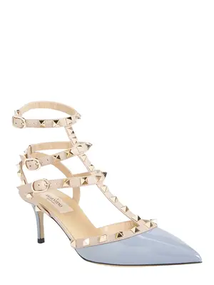 Valentino Garavani Valentino Garavani Rockstud Strappy Pumps Grey/ Blue