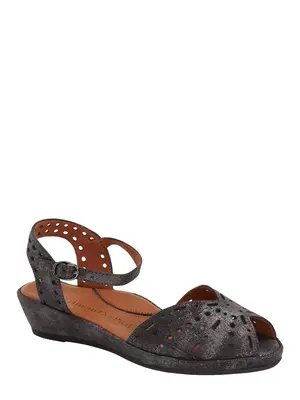 L'AMOUR DES PIEDS L'Amour Des Pieds Brenn Ankle Strap Sandal Graphite Leather