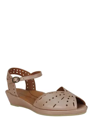 L'AMOUR DES PIEDS L'Amour Des Pieds Brenn Ankle Strap Sandal Rose Gold Metallic