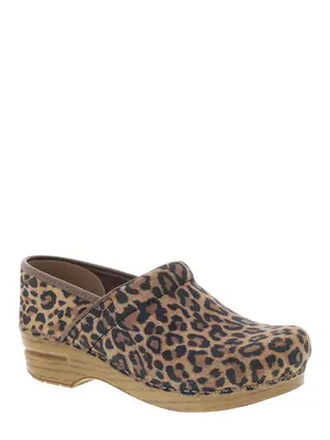 Dansko Professional Clogs Leopard Print Suede
