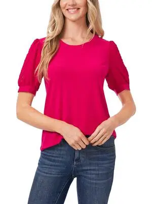 CECE DUPRAZ CeCe Puff Sleeve Knit Top Geranium