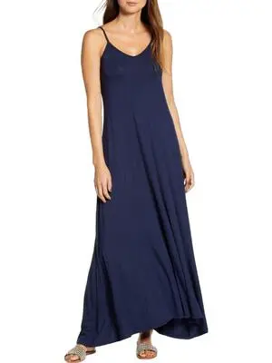 Loveappella Stretch-knit Maxi Dress - Navy