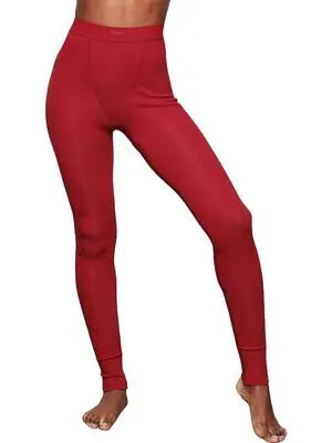 SKIMS Stretch Cotton Rib Leggings Brick