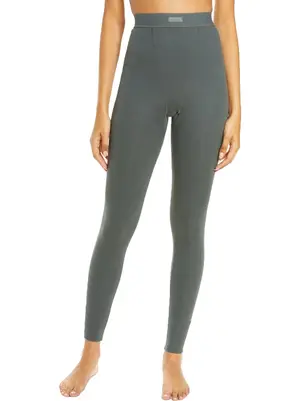 SKIMS Stretch Cotton Rib Leggings Deep Sea