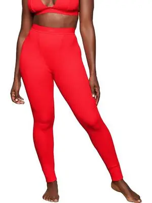 SKIMS Stretch Cotton Rib Leggings Ruby