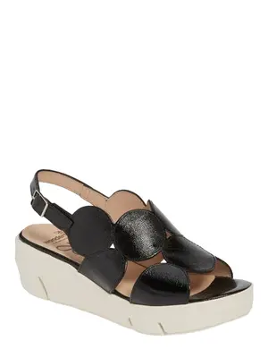 WONDERS Wonders Platform Sandal Black Leather