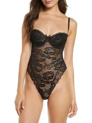 OH LA LA CHERI High Leg Underwire Teddy - Black