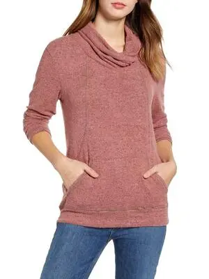 Loveappella Cross Neck Seamed Pullover - Rose