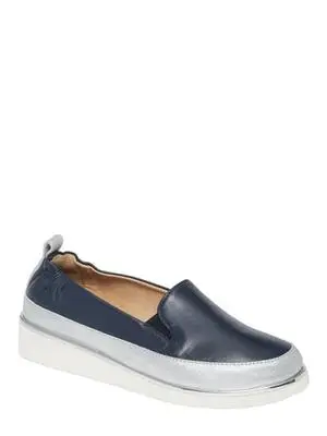 Ron White Nelleca Metallic Trim Slip-on Sneakers - Navy/silve