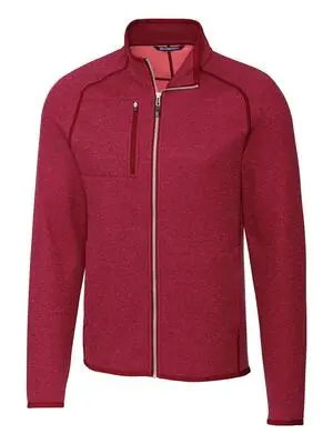 Cutter & Buck Mainsail Sweater Knit Full Zip Jacket - Cardinal Red Heather