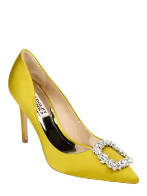 Badgley Mischka Cher Crystal Embellished Pumps Chartreuse