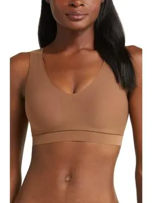 Chantelle Soft Stretch Padded V-neck Bralette - Cocoa